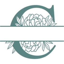 Letter C split monogram frame