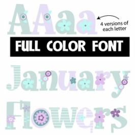 January Flowers Color Font