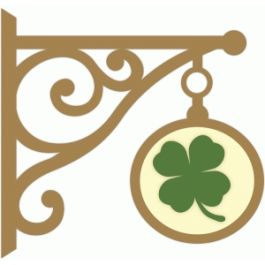 hanging clover sign