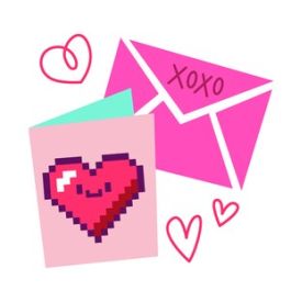 Valentine’s Day Pixel Heart Card