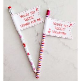 valentine pencil flags