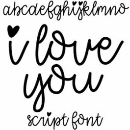 i love you script font