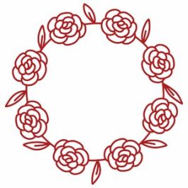 Rose Circle Name Frame