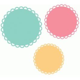 set of 3 fancy scallop nesting circles