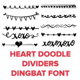 heart doodle dividers dingbat font