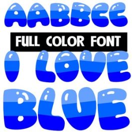 I Love Blue Color Font