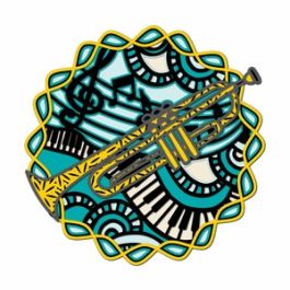Trumpet music instrument layered multi layer mandala