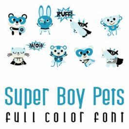 Super Boy Pets Full Color Font