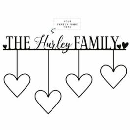 Family Tree Heart Decor - 4 People