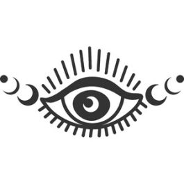 Mystical Eye with Moon Phases