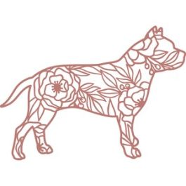 dog floral silhouette