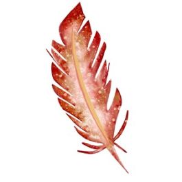 Red feather print n cut|398792