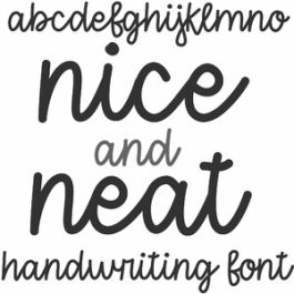 nice and neat handwriting font