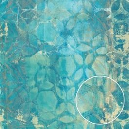 Teal Blue Washed Hex Grunge Misprint Monoprint Background