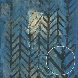Blue Black Chevron Grunge Misprint Monoprint Background