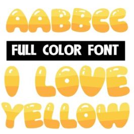 I Love Yellow Color Font
