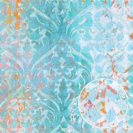 Shabby Grunge Blue Orange Misprint Monoprint Background