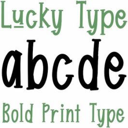 lucky type bold print font