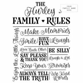 The Family Rules Word Art / Wall Art