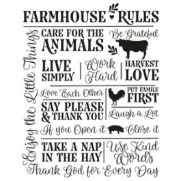 Farmhouse Rules Word Art / Wall Art