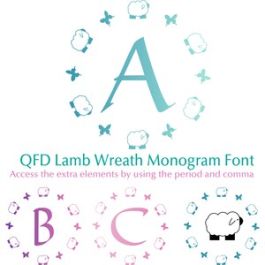 QFD Lamb Wreath Monogram Font