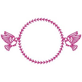 Flying Peace Doves Circle Frame Wreath Border