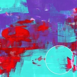 Violet Red Turquoise Abstract Grunge Painted Monoprints Background