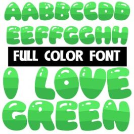 I Love Green Color Font
