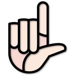 Hand Sign L Cutout and Print Sticker