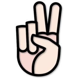 Hand Sign V Cutout and Print Sticker