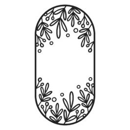 Floral Pill Shape Monogram Frame