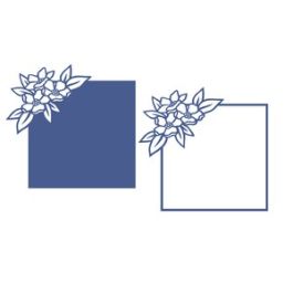 Floral square monogram frame