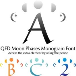 QFD Moon Phases Monogram Font