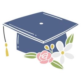 Graduation Cap with Flowers|408867