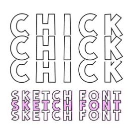 BFC Chick Sketch Stacked Font