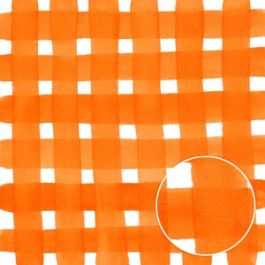 Whimsical Orange Watercolor Gingham Background