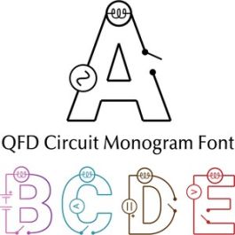 QFD Circuit Monogram Font