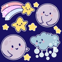 Moon & Stars Sticker Sheet
