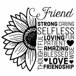 Friend Sunflower Word Art / Wall Art / Subway Art