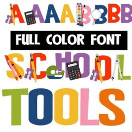 School Tools Color Font