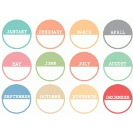 months circle tags / labels