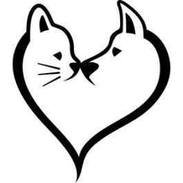 cat and dog heart
