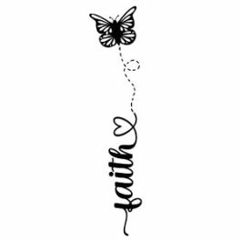Faith Butterfly Heart Word