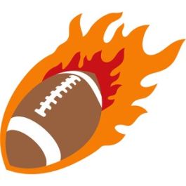 american football with fire