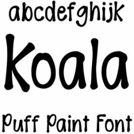 koala puff paint font