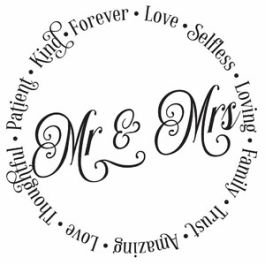Mr & Mrs Circle Word Art