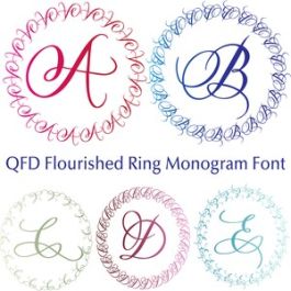 QFD Flourished Heart Monogram Font