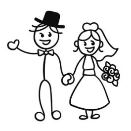 Bride and Groom Stick Figure