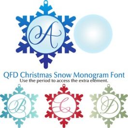 QFD Flourished Heart Monogram Font
