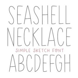 BFC Seashell Necklace Simple Sketch Font